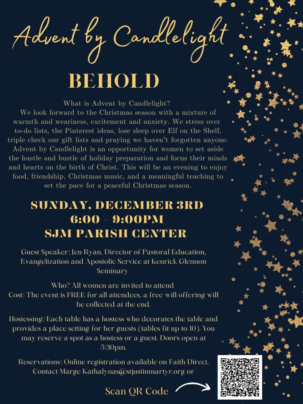 Advent by Candlelight Flyer - St. Justin Martyr Catholic Church
